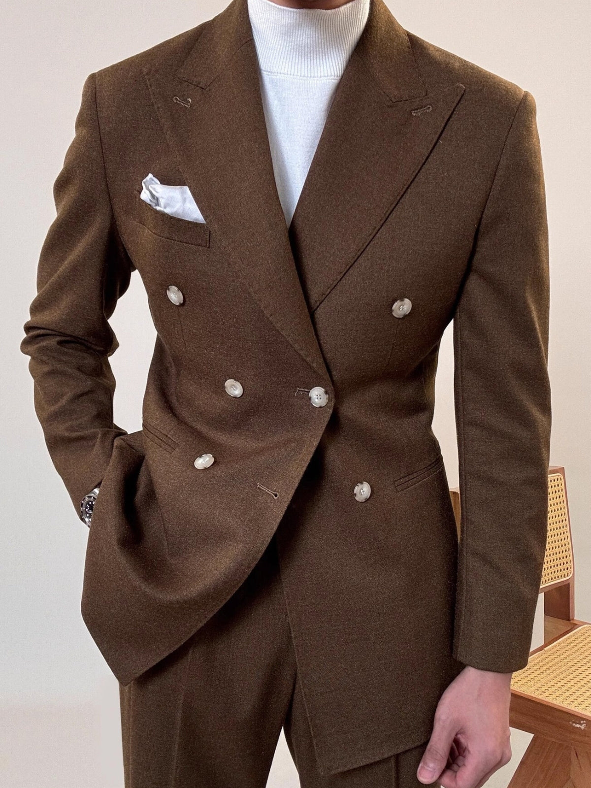 MV Elegant Italian Double-Breasted Suit (Jacket + Trousers set) – Matthew